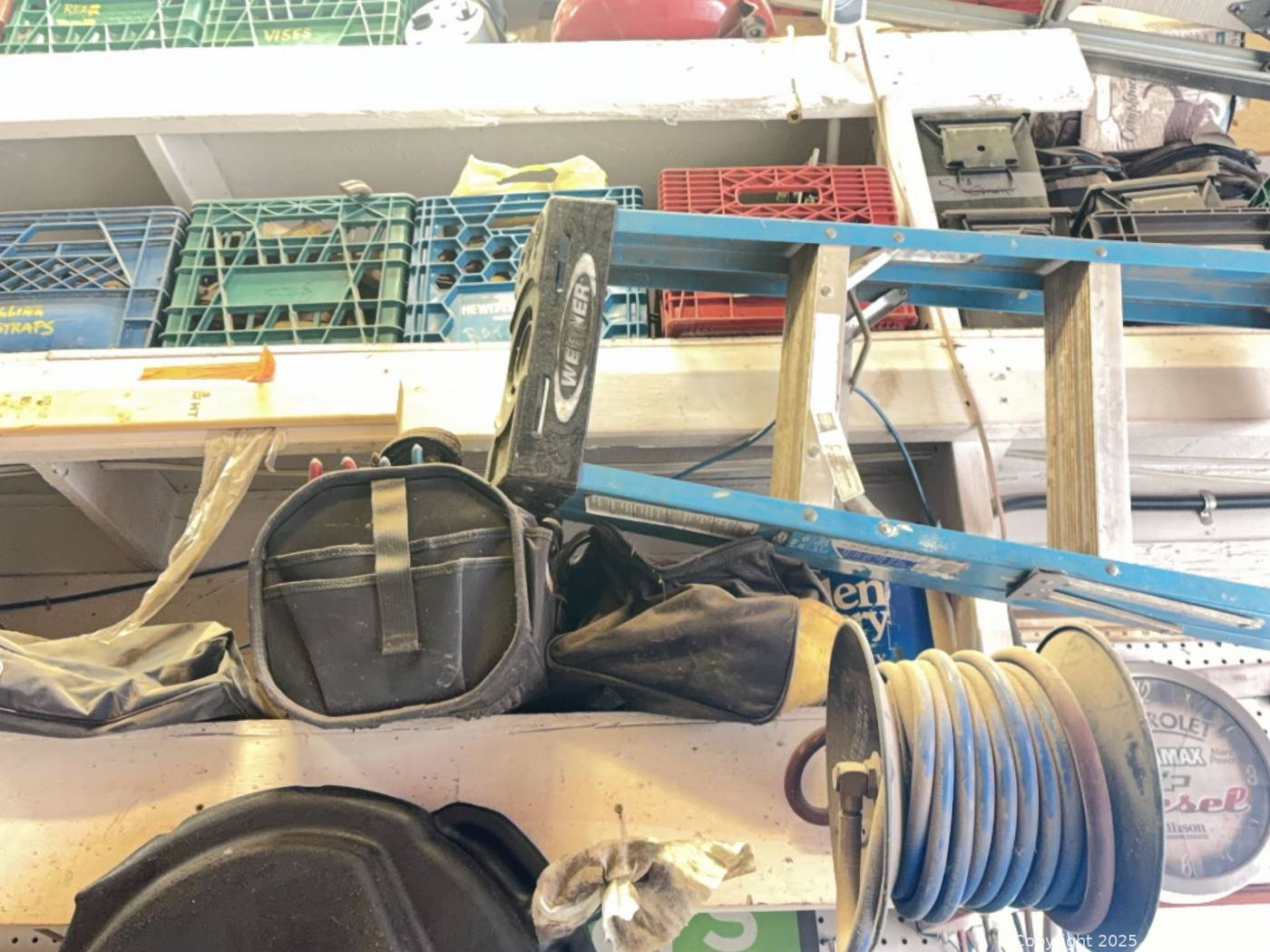 Hitachi circular saw, extension cord, ropes, stereo cords, casters and ...