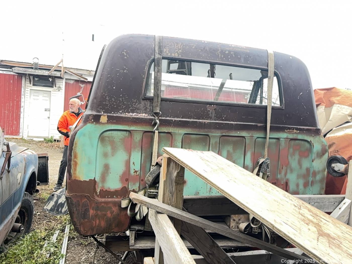 Salvage pickup cab with partial chassis | Maxsold