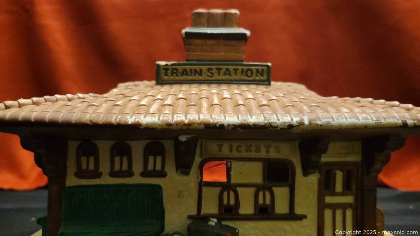 Ceramic train station model building | Maxsold