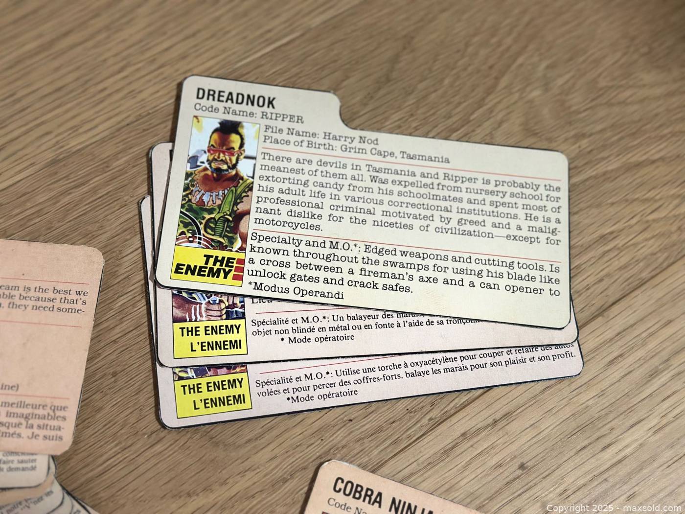 G.I. Joe 1980s character file cards | Maxsold