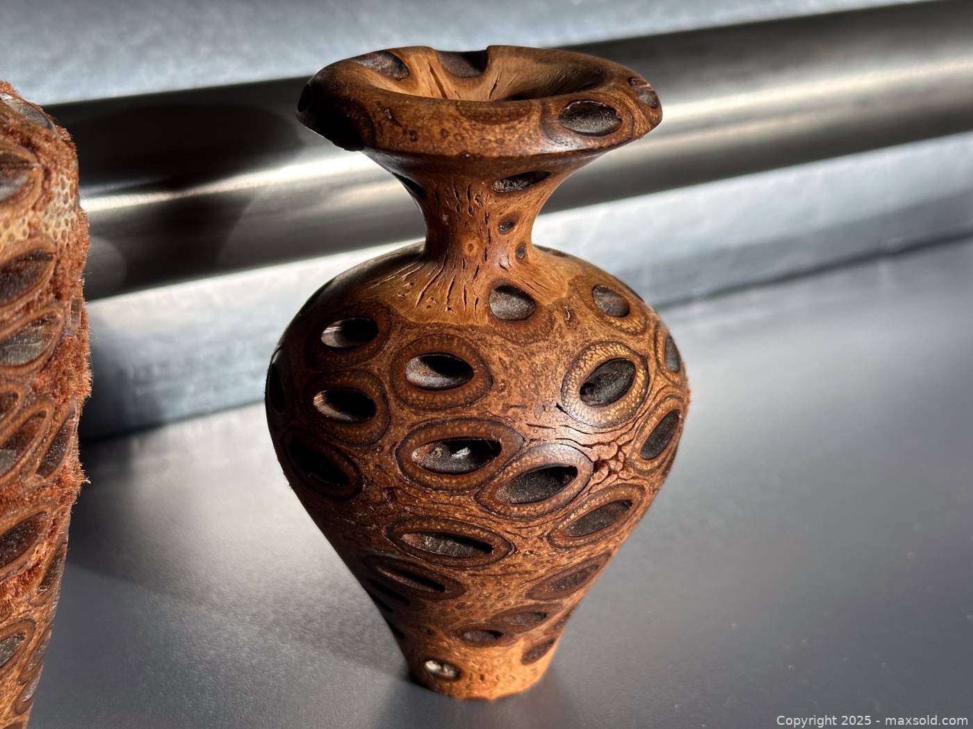 Hand-turned Banksia Nut Wooden Vases | Maxsold