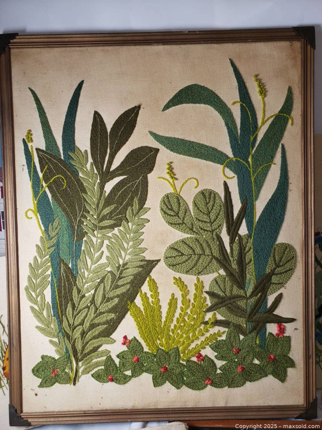 Crewel embroidery art lot | Maxsold