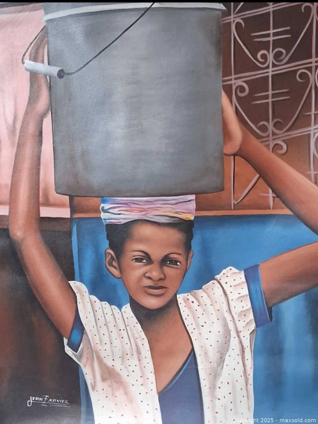 Original 33x41 Jean Exavier canvas painting | Maxsold