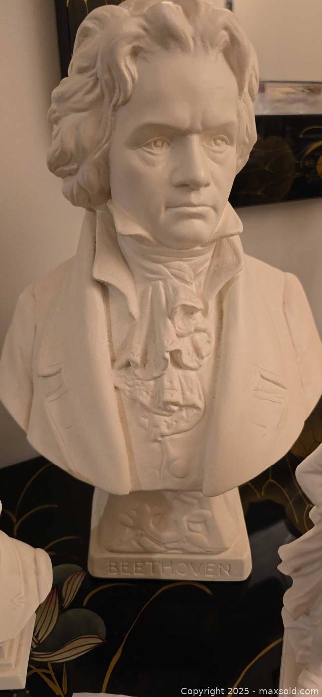 Plaster Busts Beethoven Mozart Chopin | Maxsold