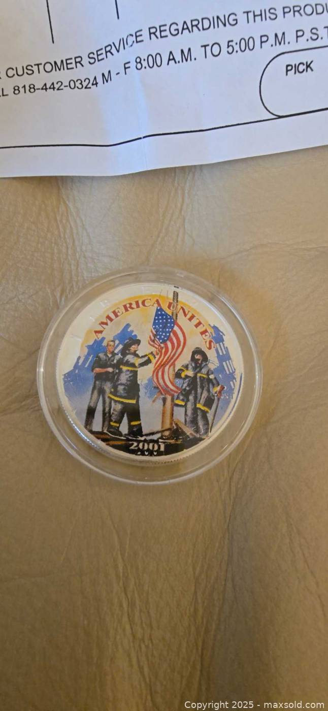 1 oz .999 silver 9/11 commemorative coin with capsule, paperwork and ...