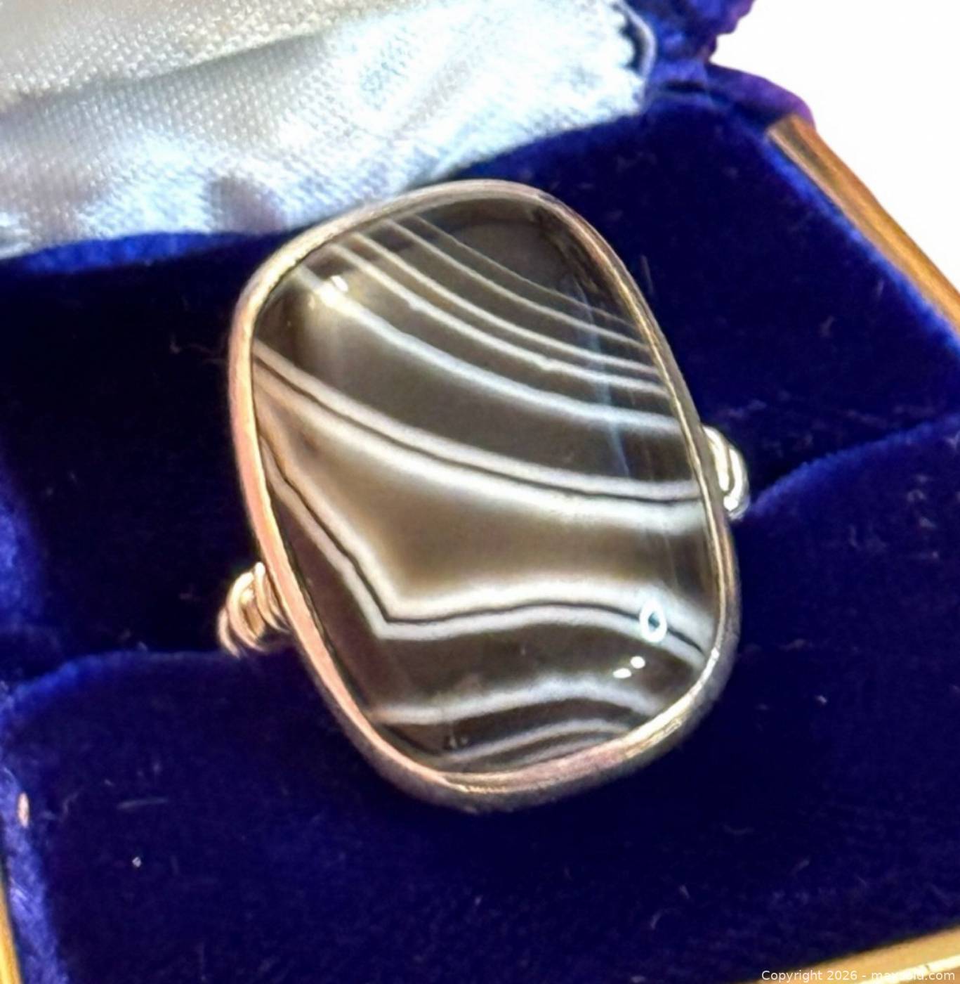 Sterling silver 925 banded agate ring size 5.5 | Maxsold