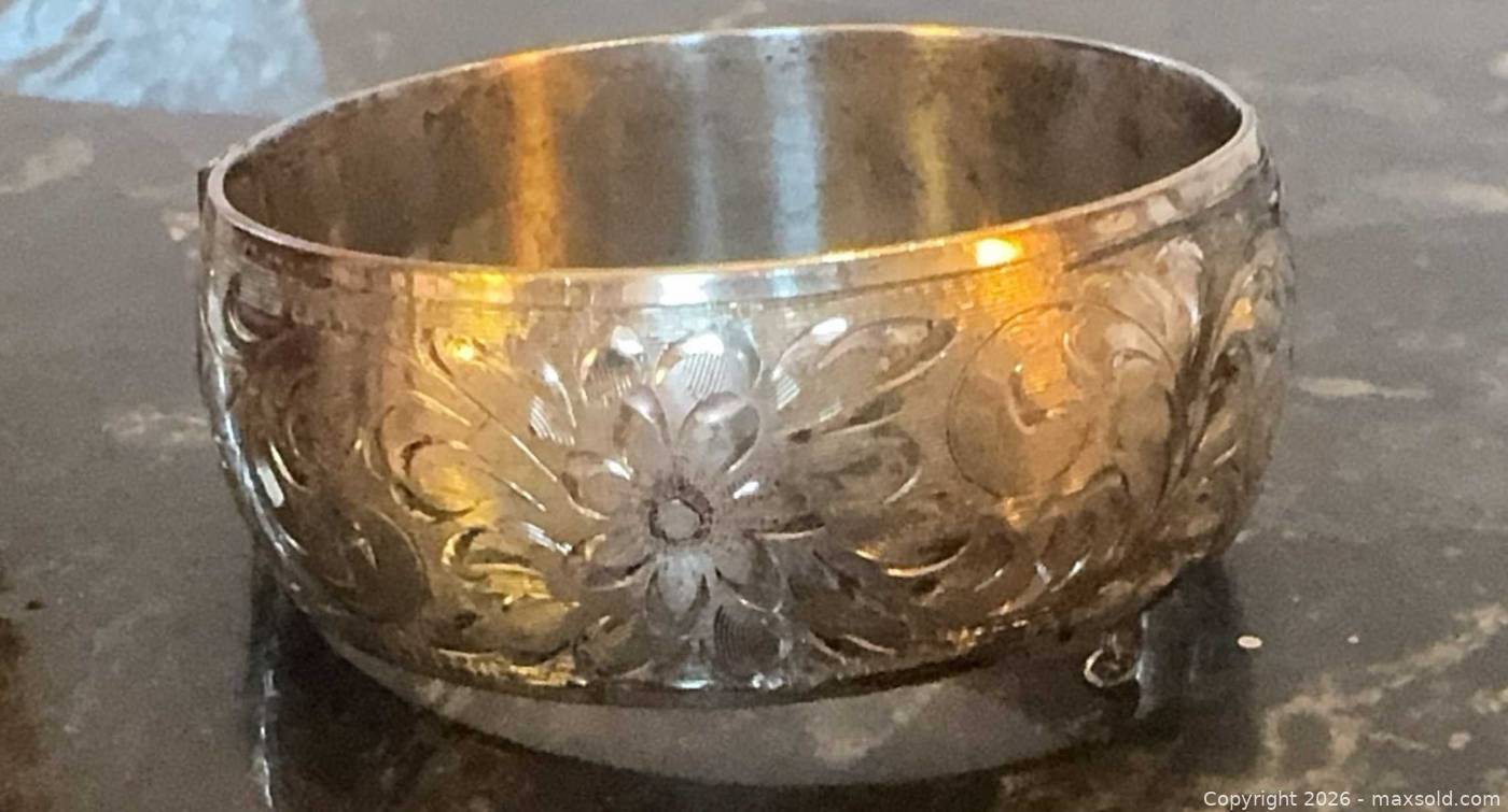 Vintage Forstner Sterling Floral Bangle Bracelet | Maxsold