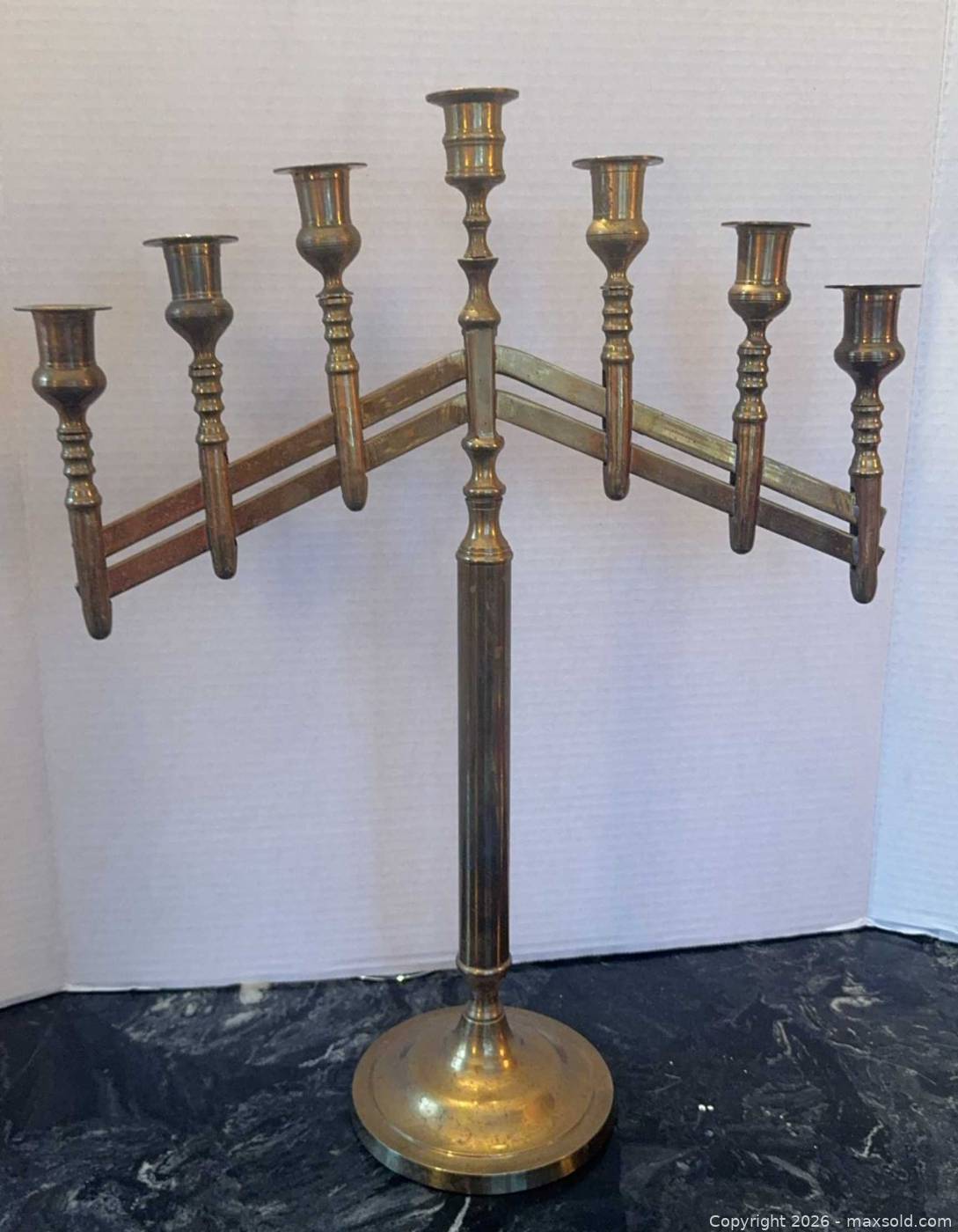 Vintage brass 7-arm candelabra 19in | Maxsold