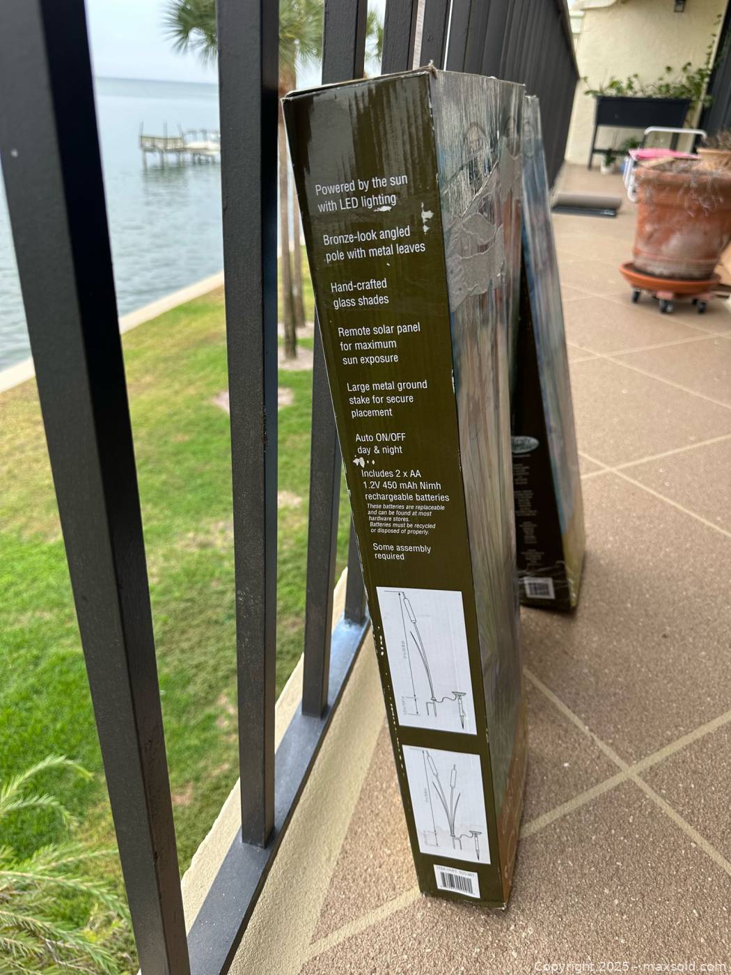 Naturally Solar cattail garden stake lights 3 box lot | Maxsold