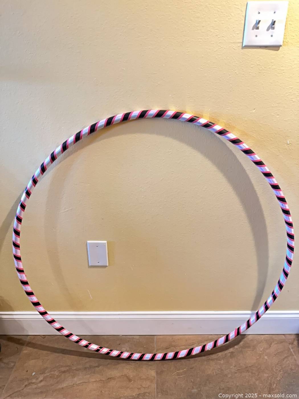 Striped Pink, White & Black Hula Hoop | Maxsold