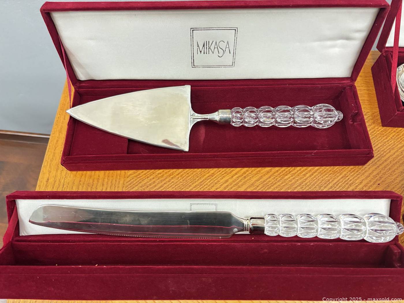 Mikasa crystal-handle serving utensils, warming dish, CorningWare dish ...