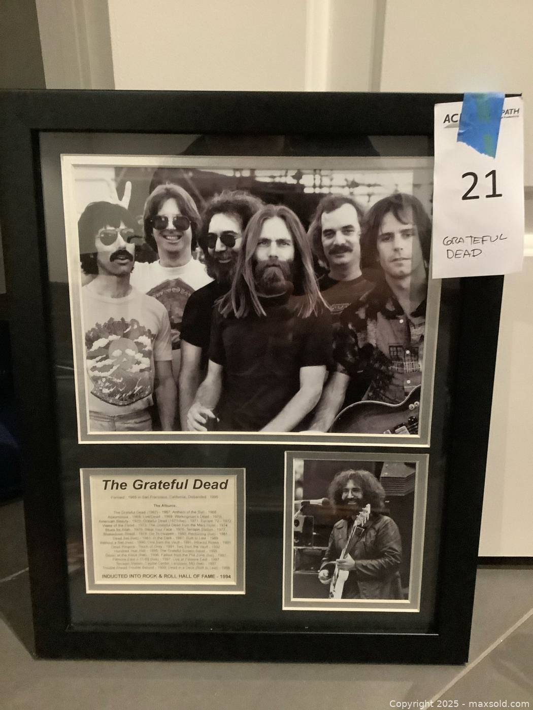 Grateful Dead framed photo collage and Skull & Roses ceramic plaque ...