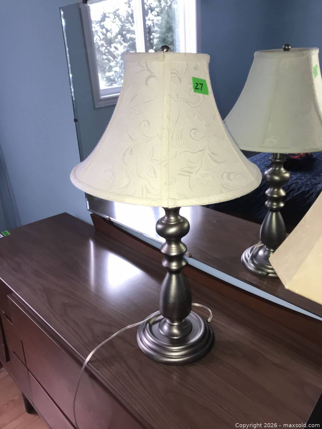 Two metal base table lamps, 27" & 25" | Maxsold