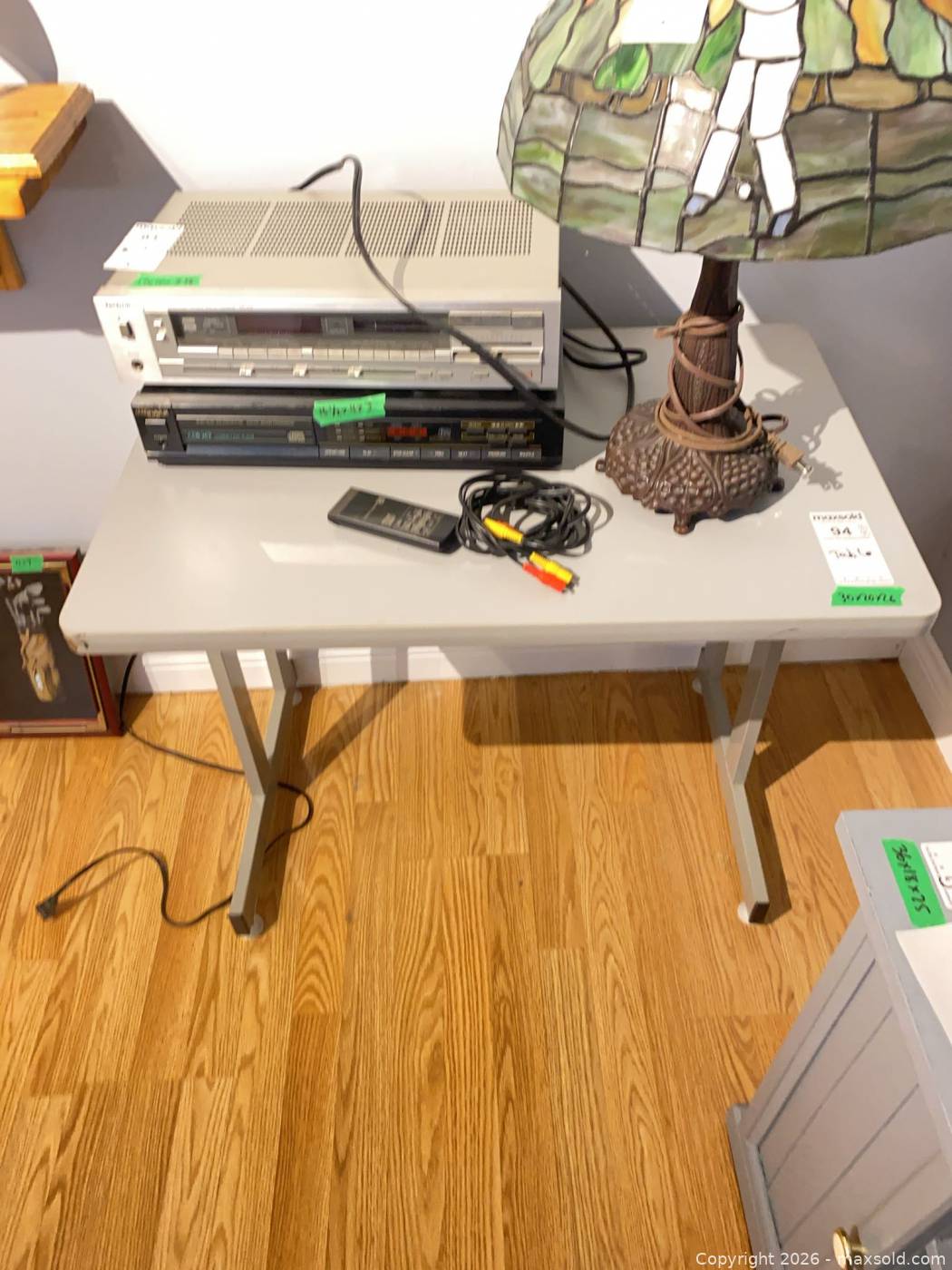 Melamine top utility table with metal legs | Maxsold