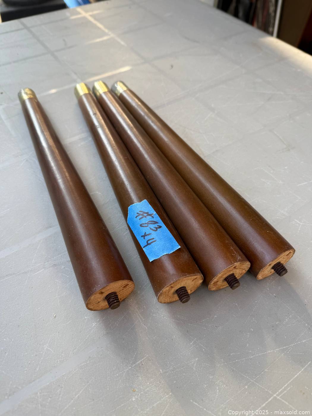 4 MCM solid wood screw-on furniture legs | Maxsold