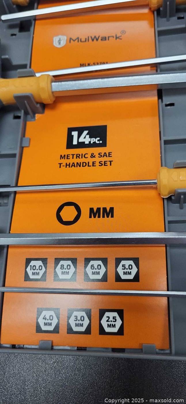 MulWark 14-Piece Metric & SAE T-Handle Hex Key Set And Household Anchor ...