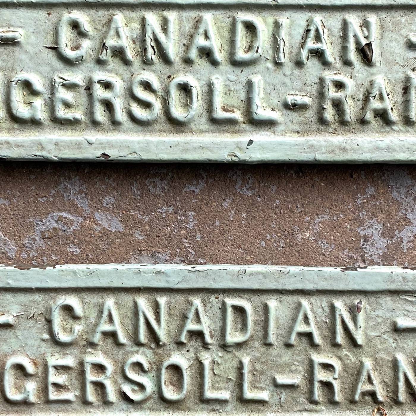 2 Cast Iron Canadian Ingersoll-Rand Name Plaques | Maxsold