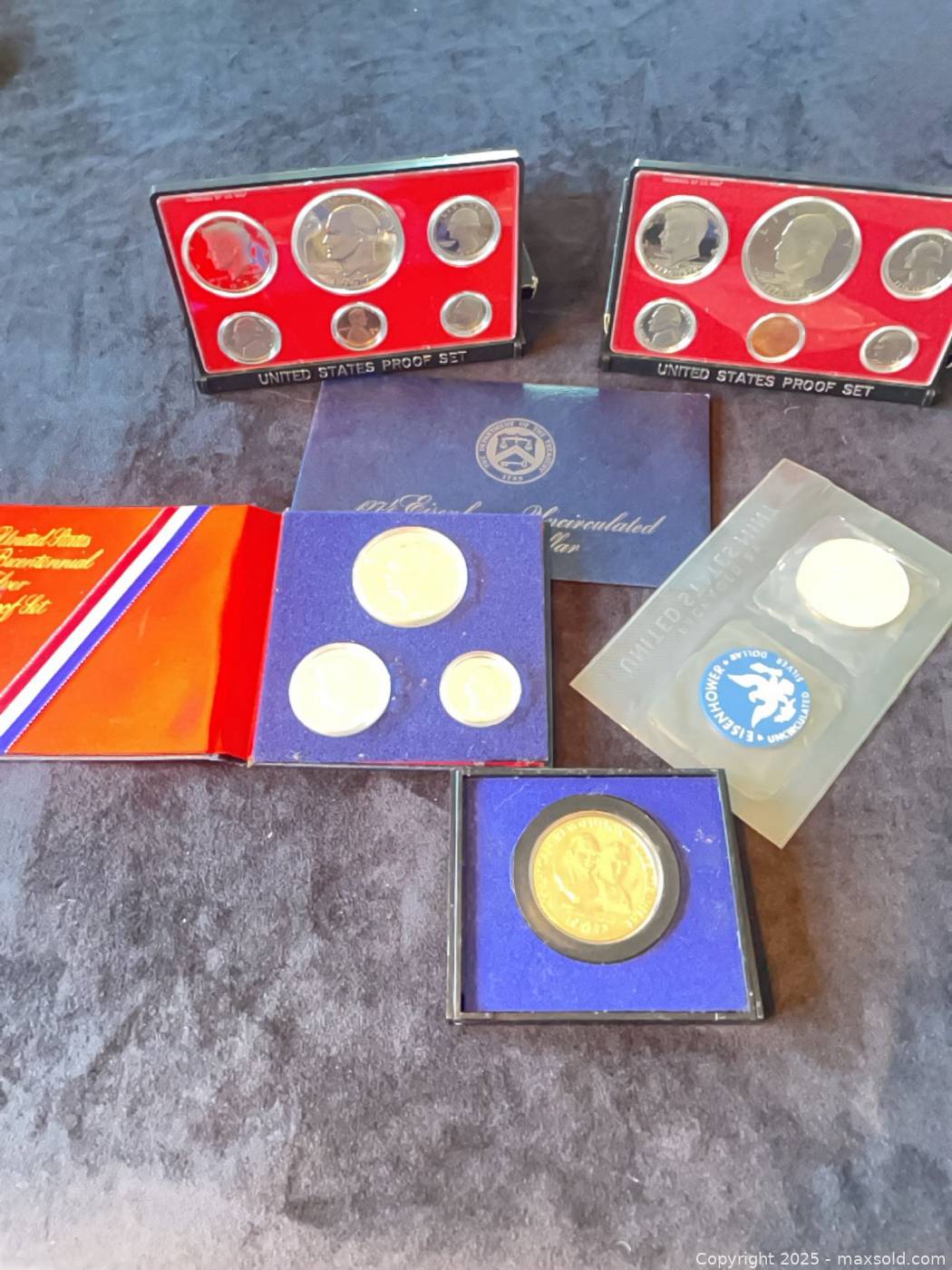 1976 & 1977 United States Proof Sets and Gold-Tone Commemorative Round ...