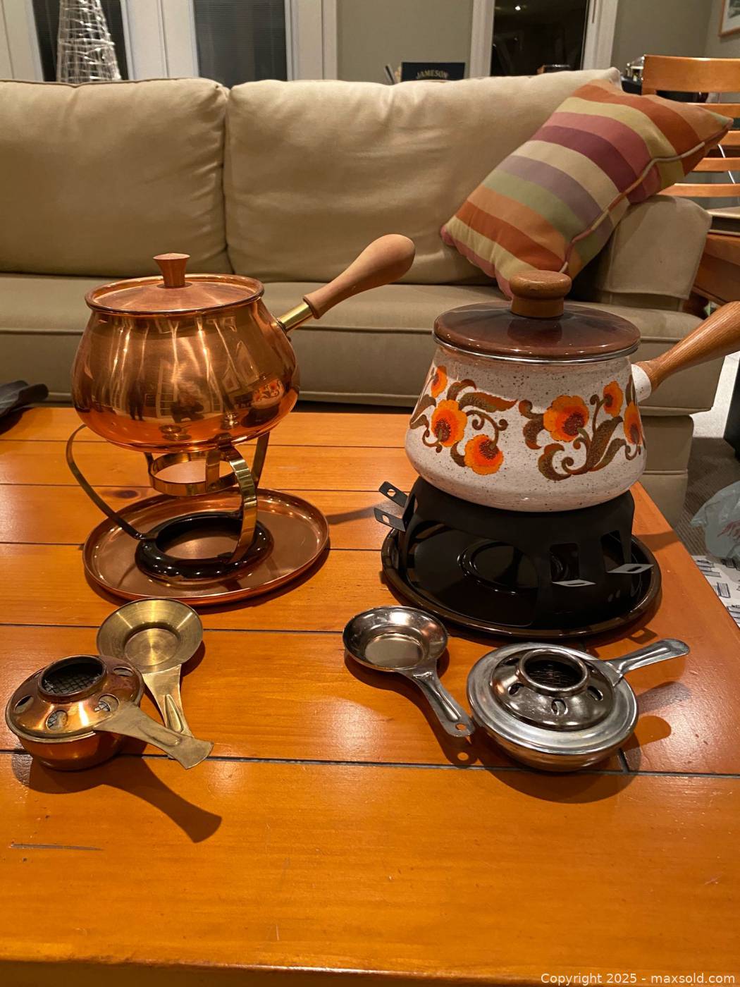 Vintage copper and enamel fondue sets | Maxsold