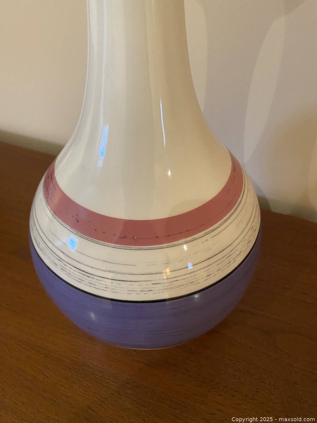 White, Pink and Purple Ceramic Vase | Maxsold