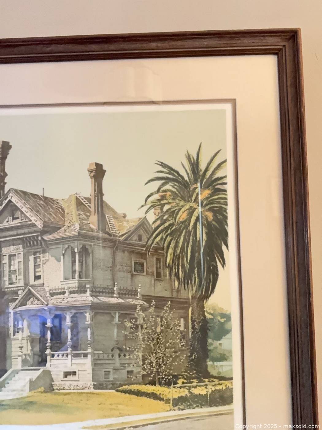 Merv Corning signed lithograph, Figueroa House, framed, 34" x 35", with ...