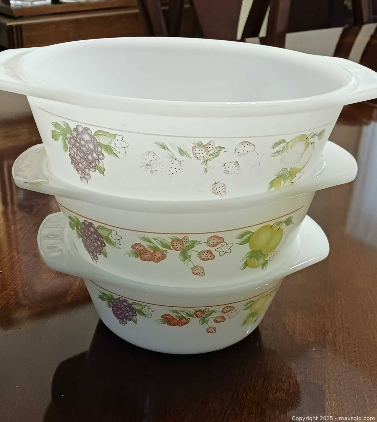 Vintage Indopal milk glass casserole bowls, set of 3 | Maxsold