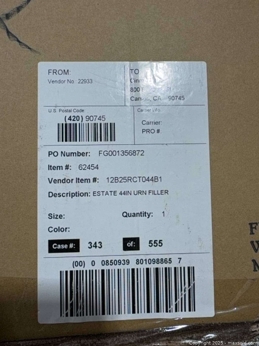 Frontgate Estate 44" holiday urn filler | Maxsold