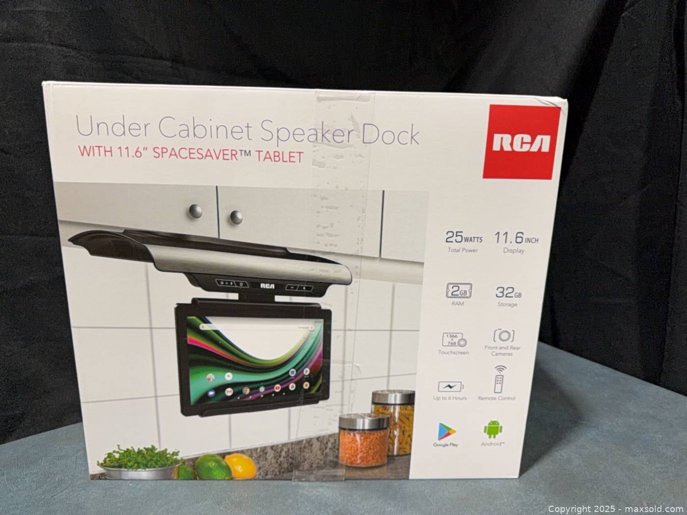 RCA under-cabinet speaker dock with 11.6" tablet | Maxsold