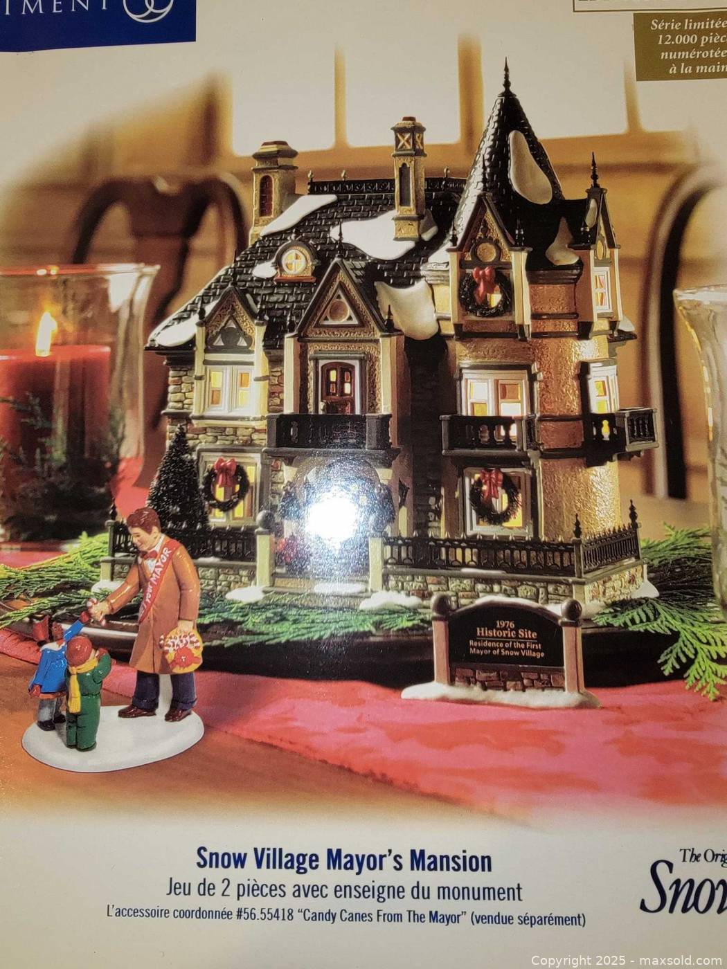 Department 56 Snow Village Mayor's Mansion with Candy Canes From The ...