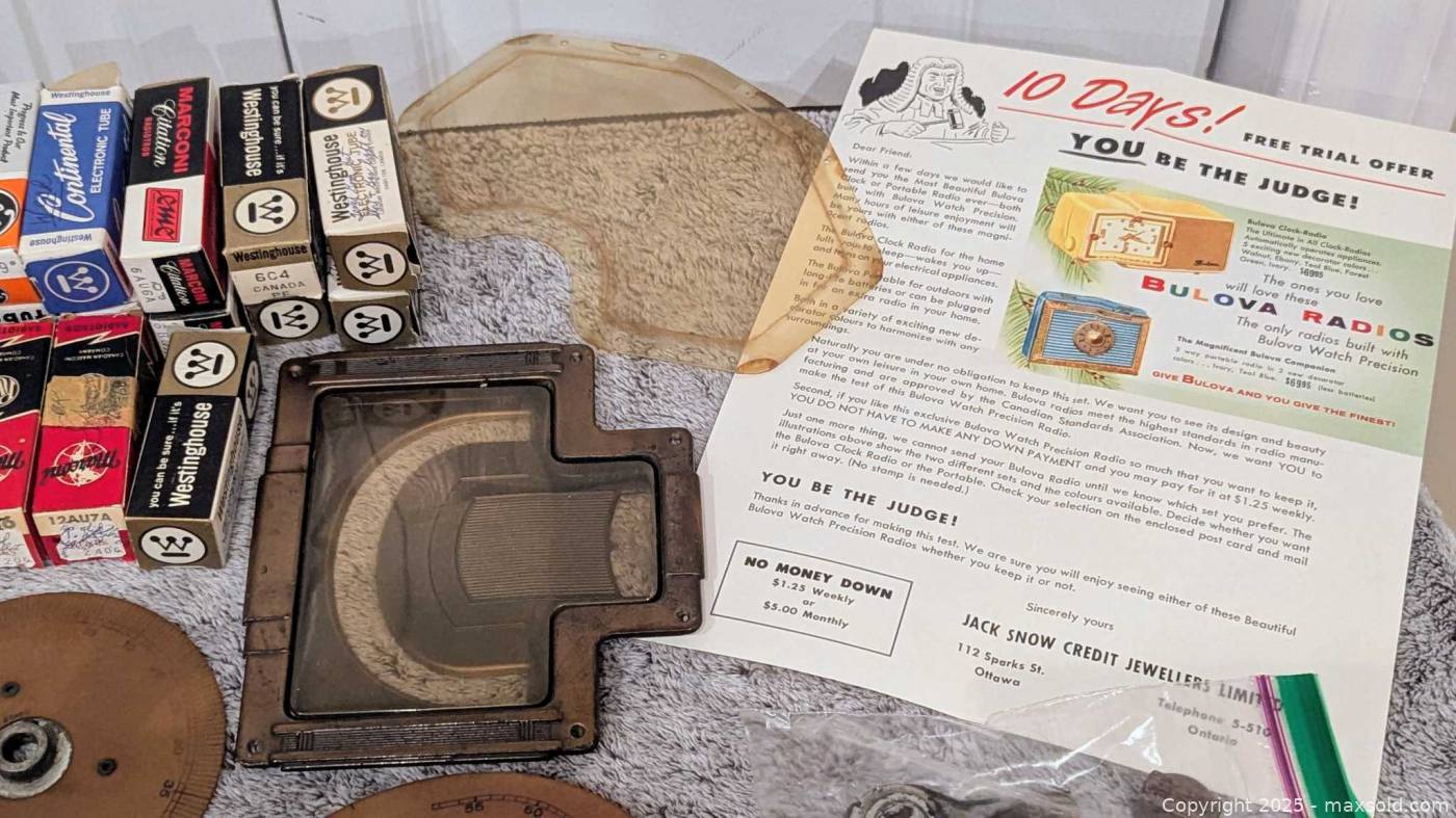 Vintage vacuum tubes & radio parts assortment | Maxsold