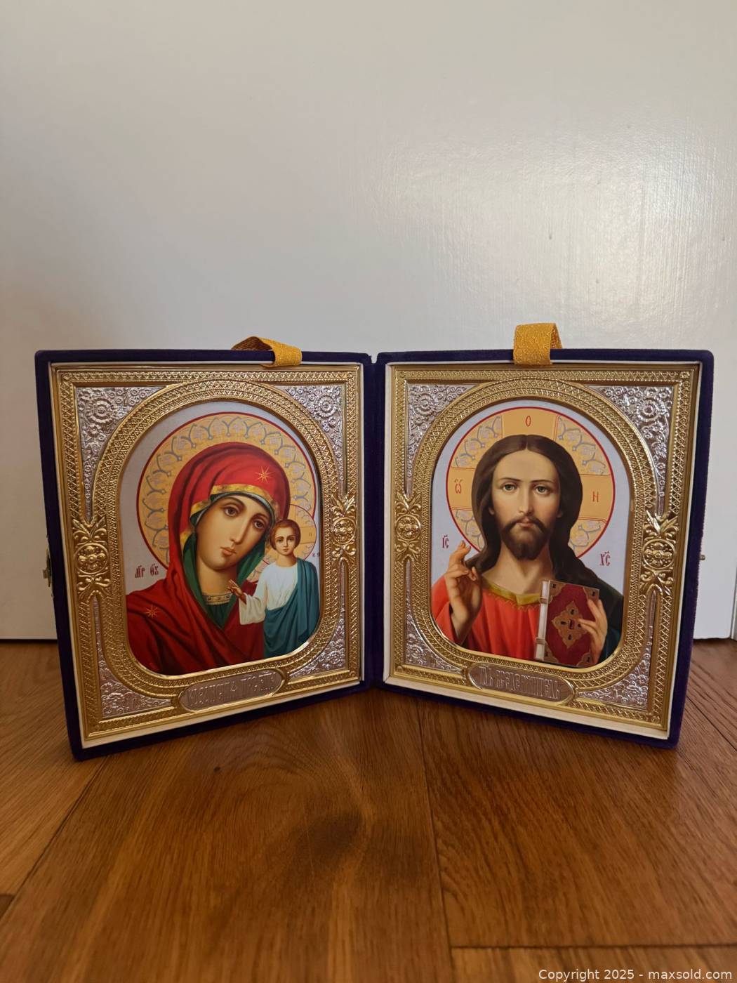 Folding Russian Orthodox diptych icon | Maxsold