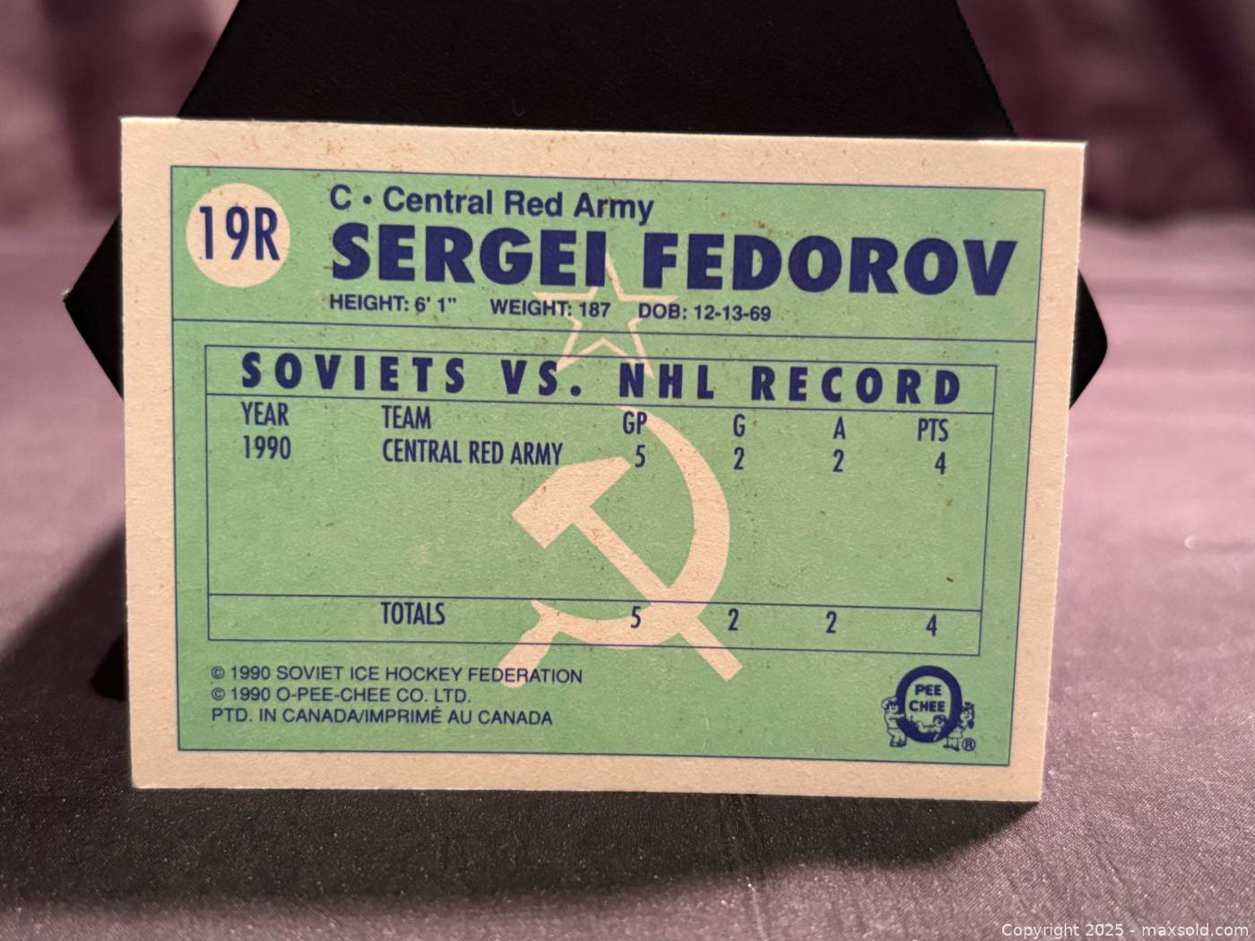 1990-91 Sergei Fedorov rookie card #19R | Maxsold