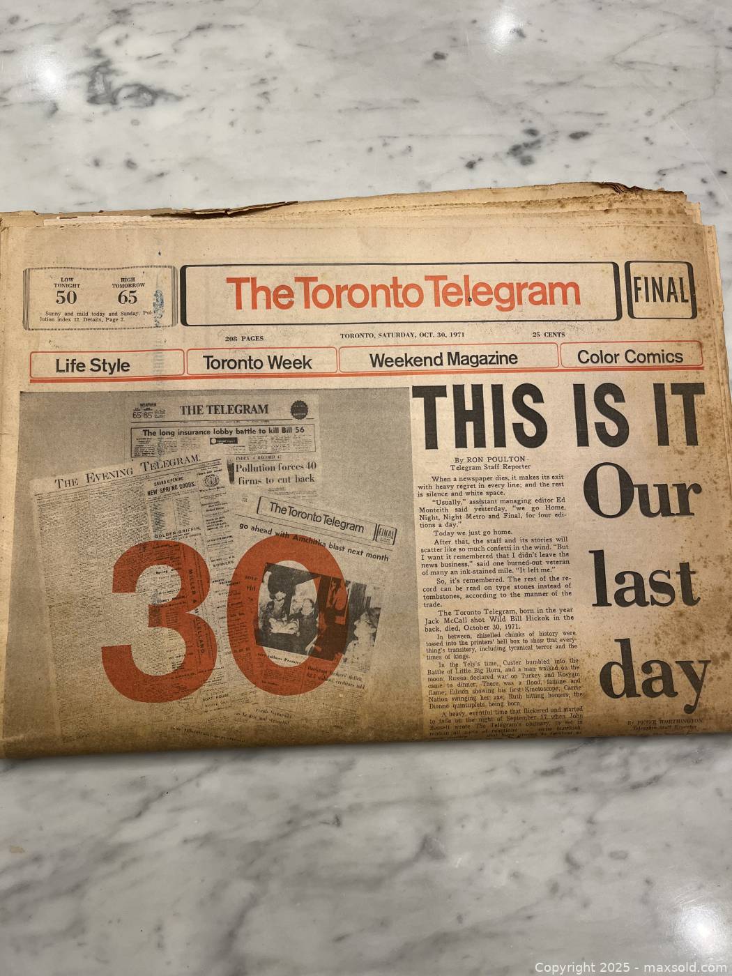 Vintage Toronto newspapers 1971-1981 | Maxsold