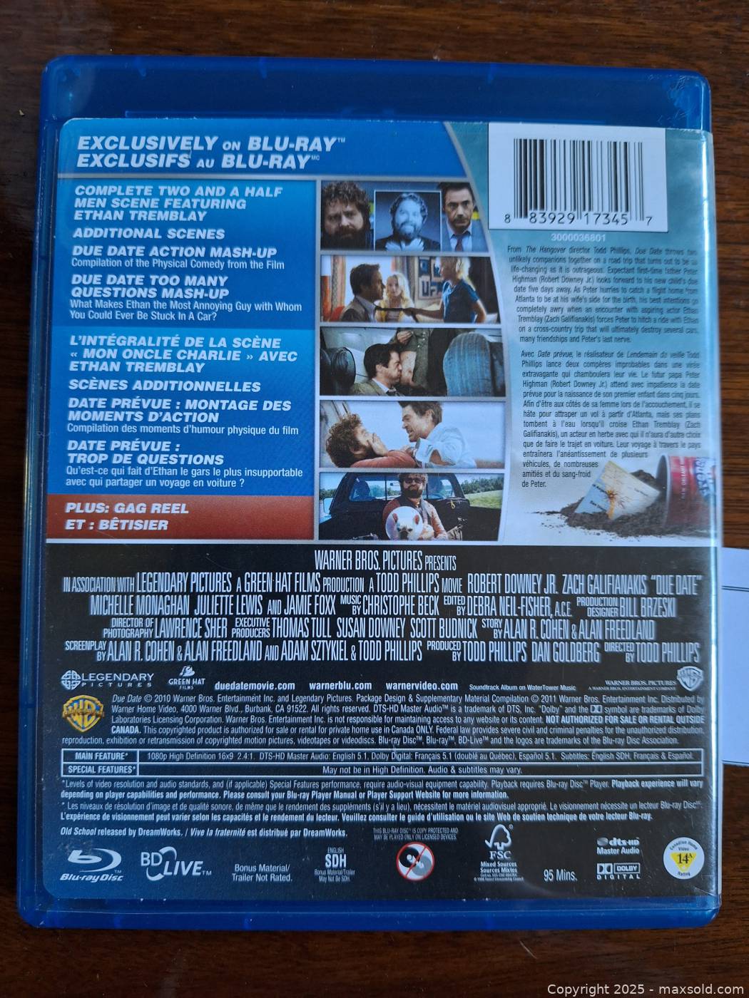 Due Date Blu-ray DVD Digital Copy combo | Maxsold