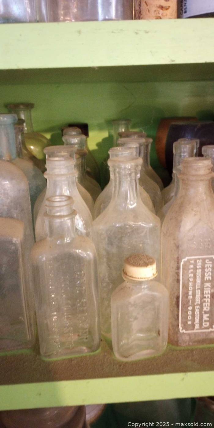 Antique clear and opal glass bottles, approx. 30-50 | Maxsold