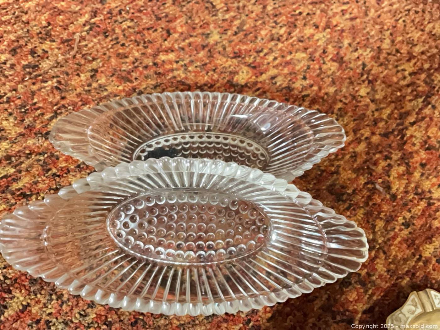 Anchor Hocking condiment trays, Jeanette relish dishes, Coronet plate ...
