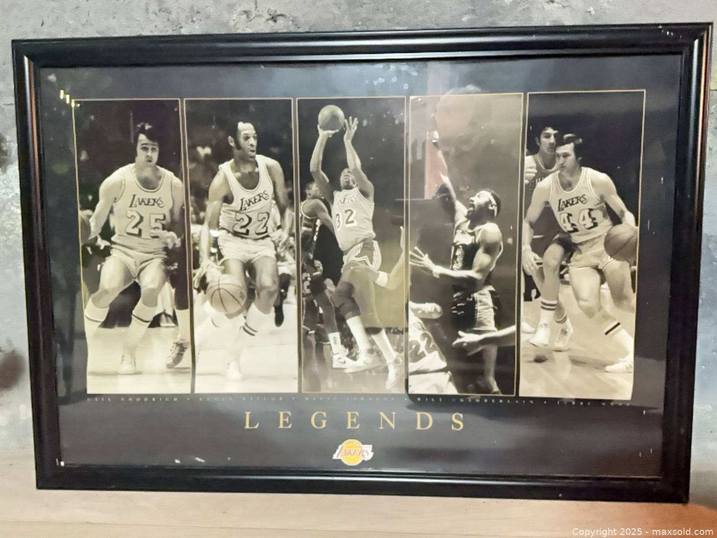 Framed LA Lakers Legends collage print | Maxsold