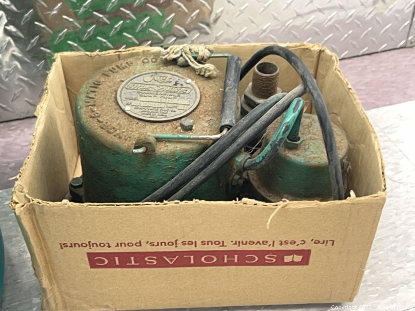 Hydromatic sump pump, plastic tub, landscaping rocks | Maxsold