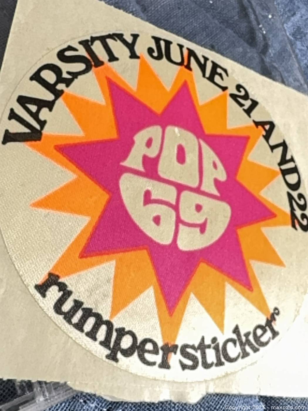 Pop 69 Varsity Rumpersticker Sticker | Maxsold