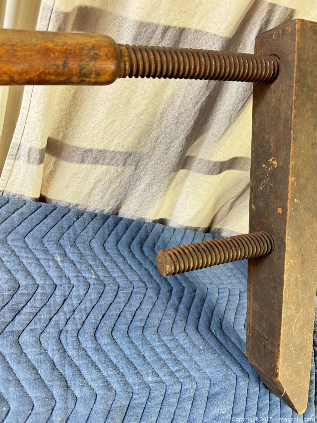Turn Of The Century Wooden Hand-Screw Clamp | Maxsold