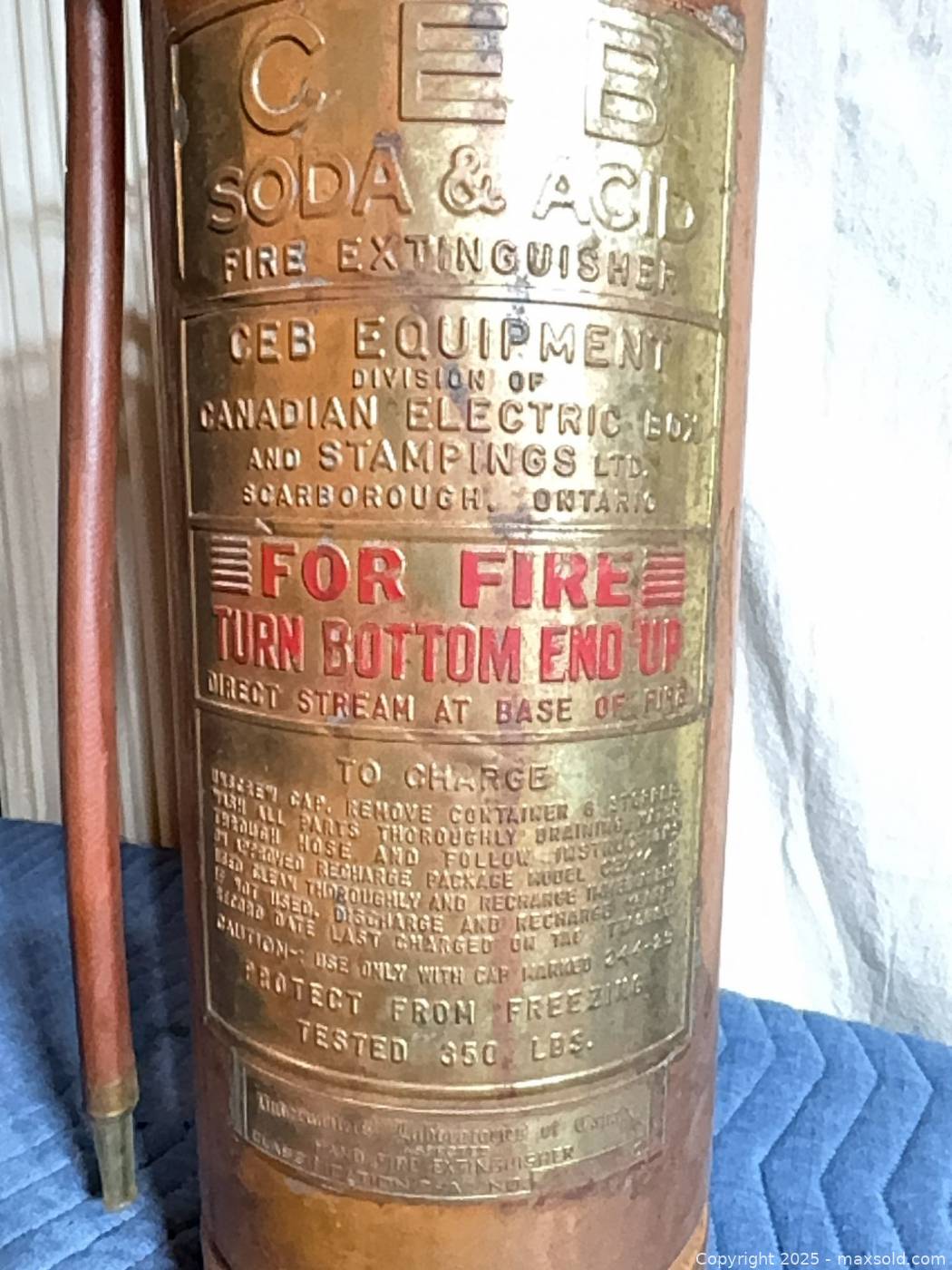 CEB copper soda & acid fire extinguisher | Maxsold