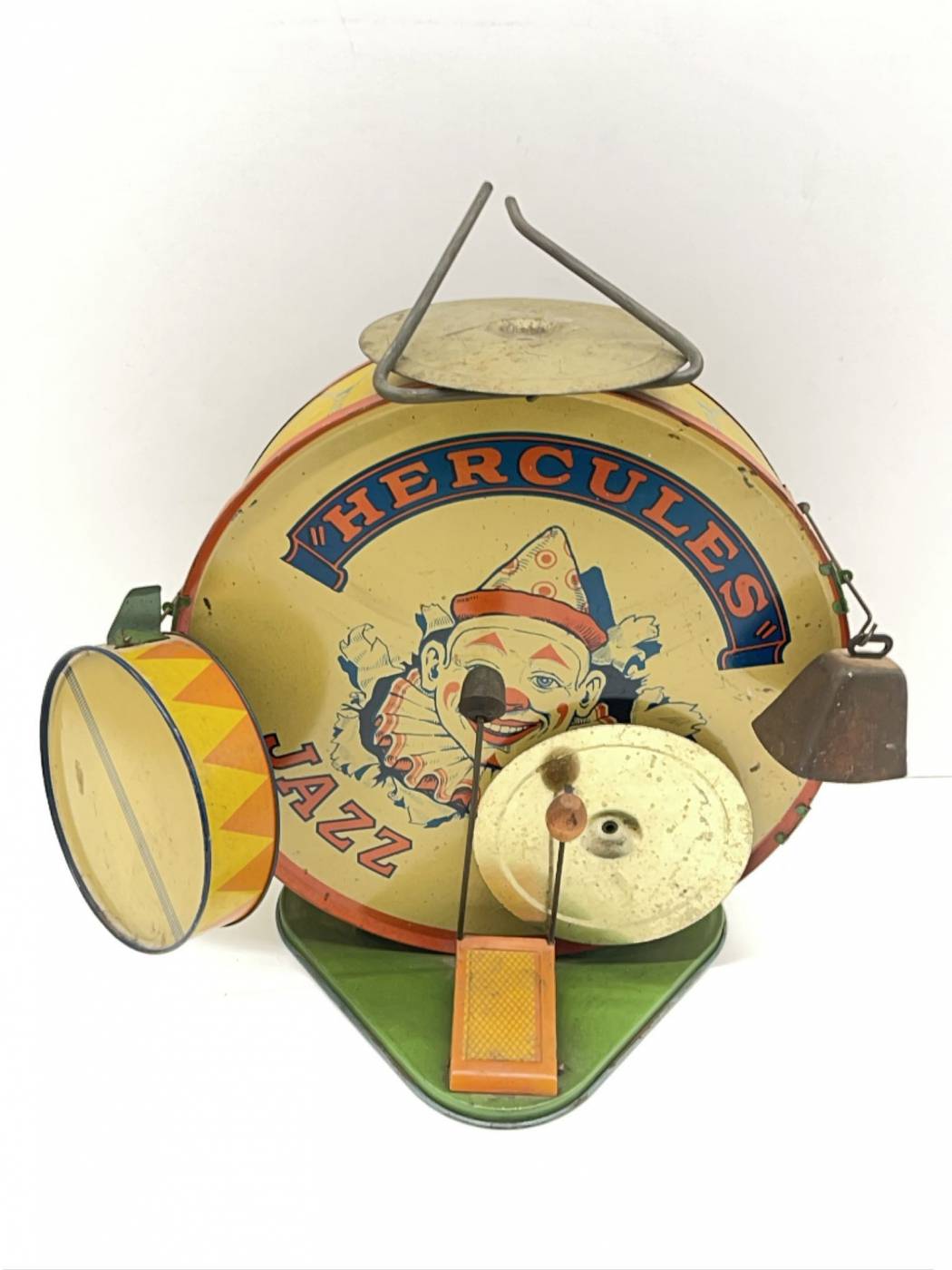 J. Chein Hercules litho tin drum toy | Maxsold