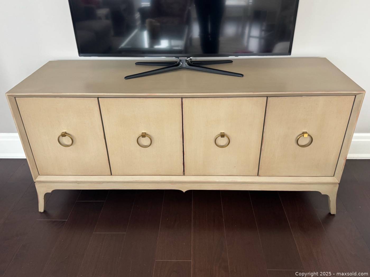 Modern wood credenza media console | Maxsold
