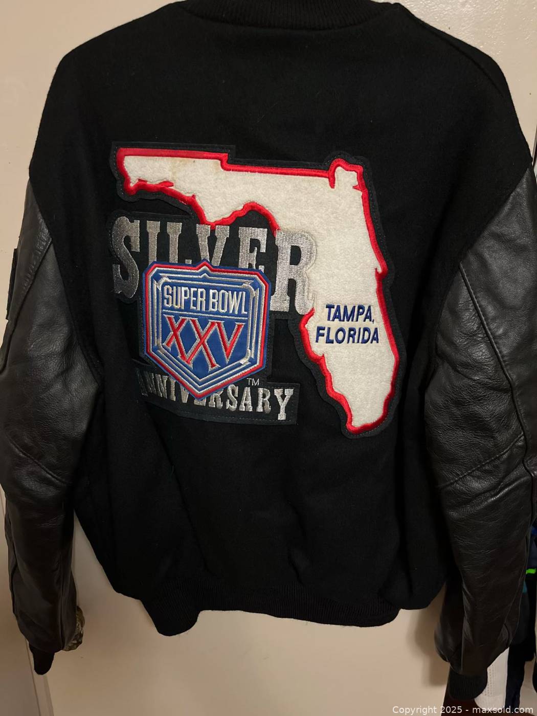 DeLong NFL Super Bowl XXV Silver Anniversary varsity jacket size 46 ...