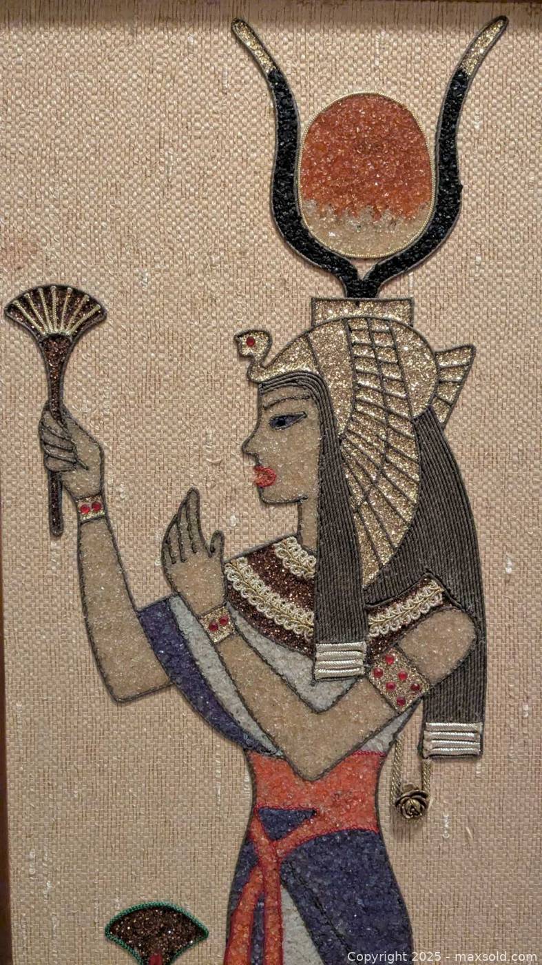 1960s Egyptian sand art wall panel | Maxsold