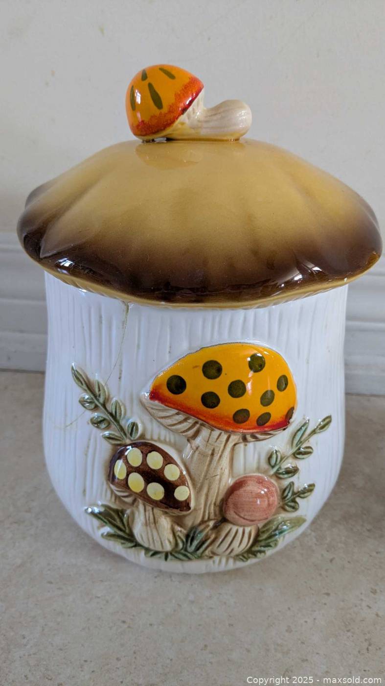 Sears Roebuck Merry Mushroom ceramic canisters 1978 | Maxsold