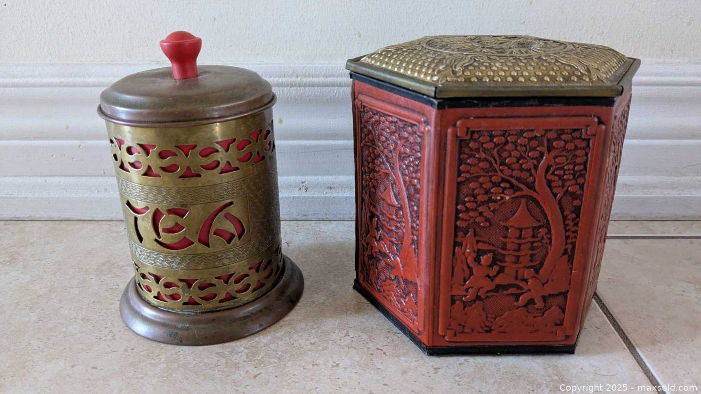 Vintage metal tea caddies | Maxsold