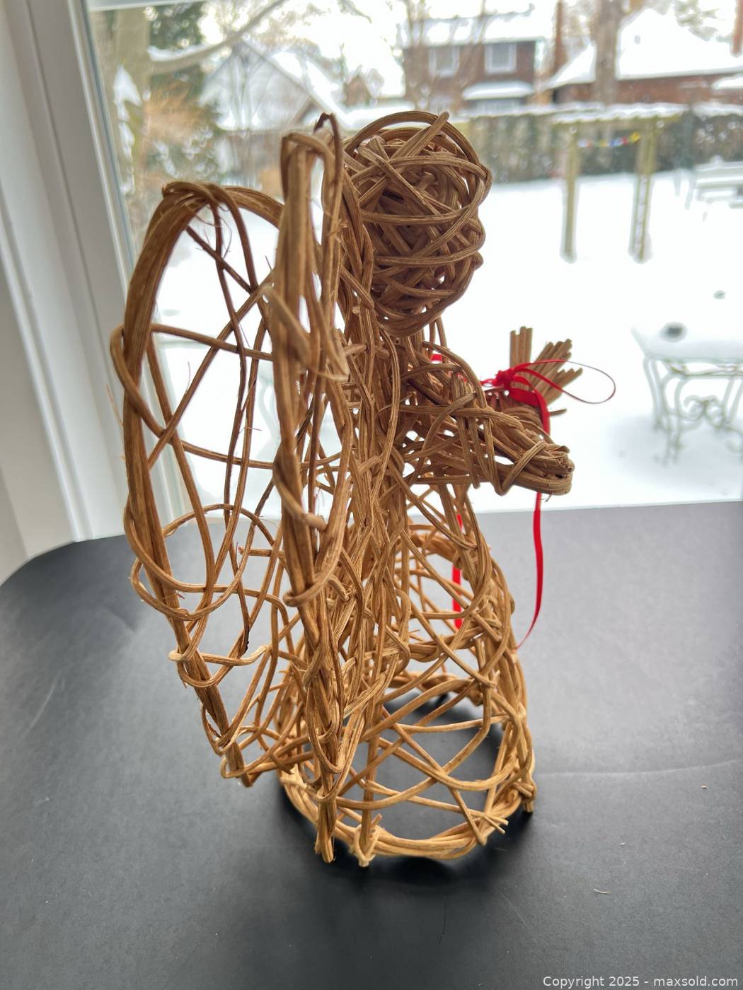 Wicker Rattan Angel Figurine 13 in | Maxsold