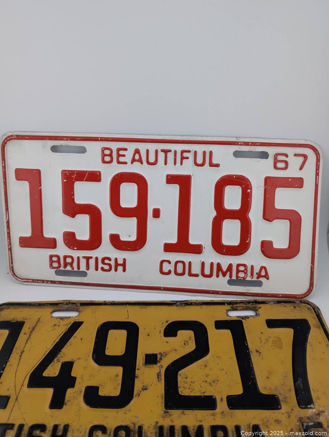 1955 and 1967 British Columbia license plates | Maxsold
