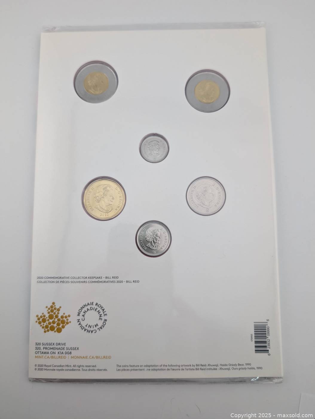 2020 Royal Canadian Mint We Remember Bill Reid uncirculated coin set ...